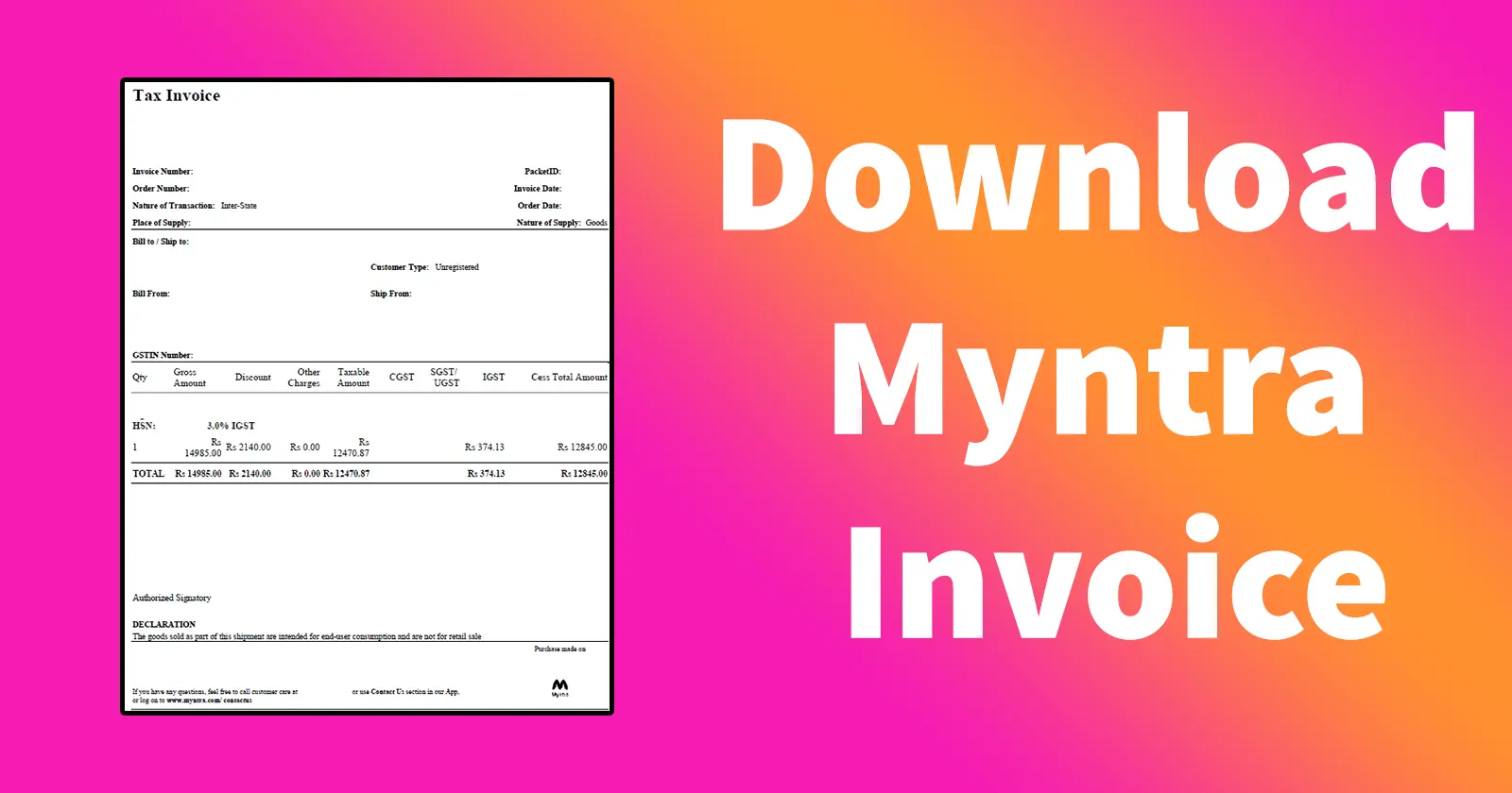 How to Download Myntra Invoice » Reveal That