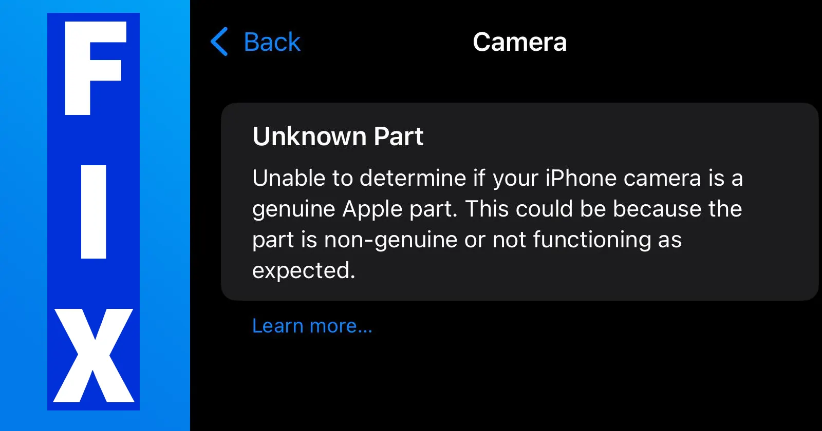 FIX Unable to Determine if your iPhone Camera is a Genuine Apple Part » Reveal That