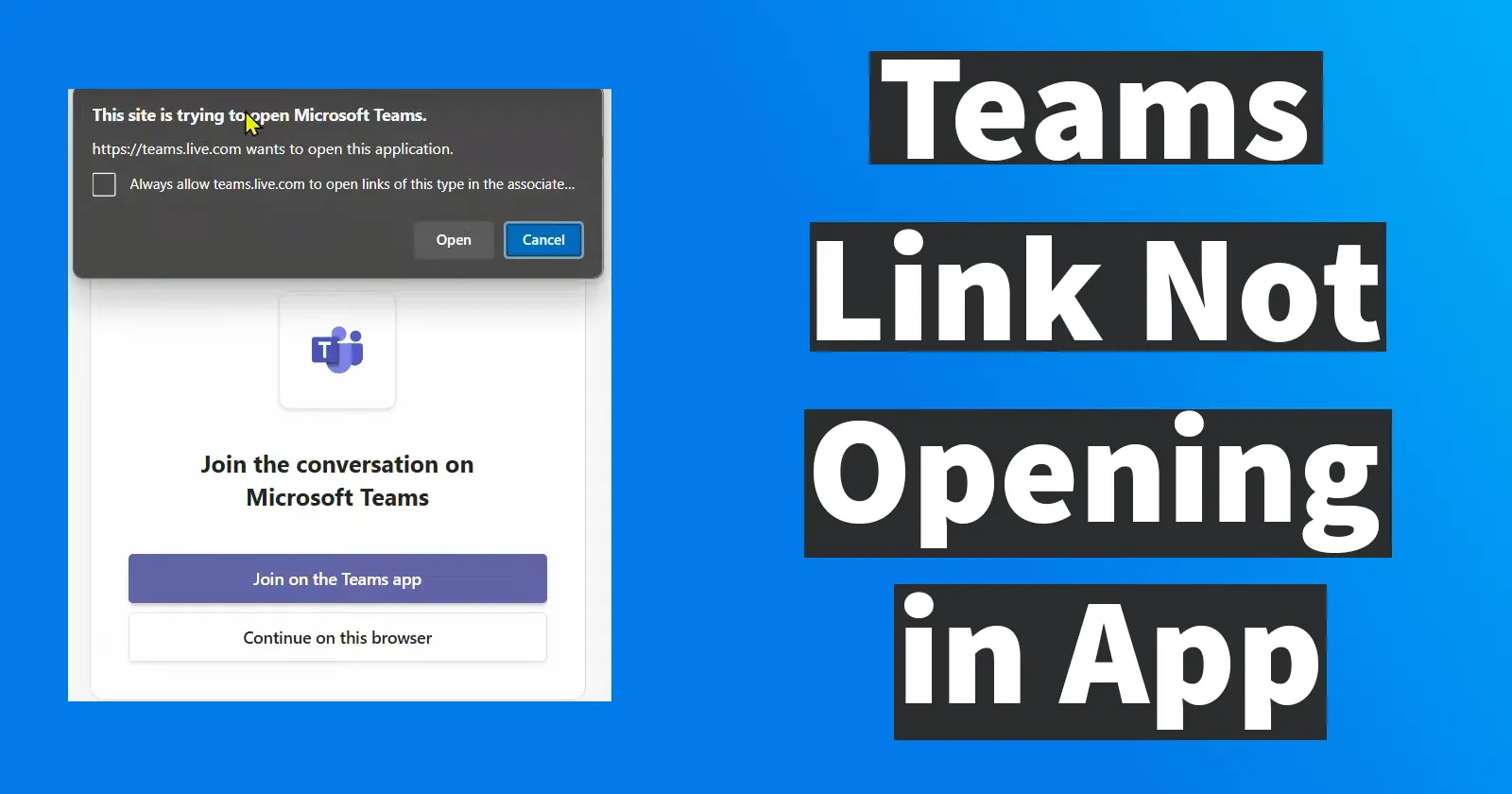 Fix Microsoft Teams Link Not Opening in App » Reveal That
