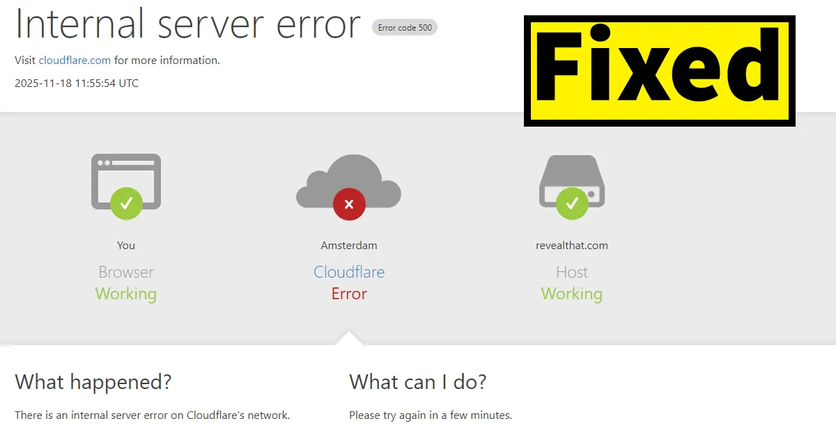 Cloudflare Connected Website Throwing Internal Server Error 500 – Causes & Fix » Reveal That